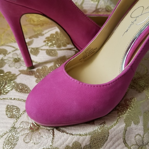 Jessica Simpson | Shoes | Hot Pink Suede Jessica Simpson High Heel ...